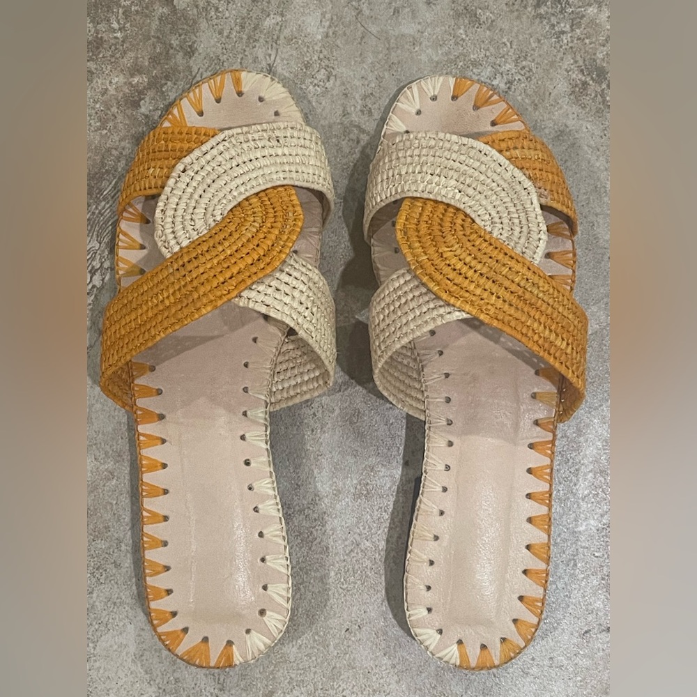 Moroccan Raffia Slides - Gem